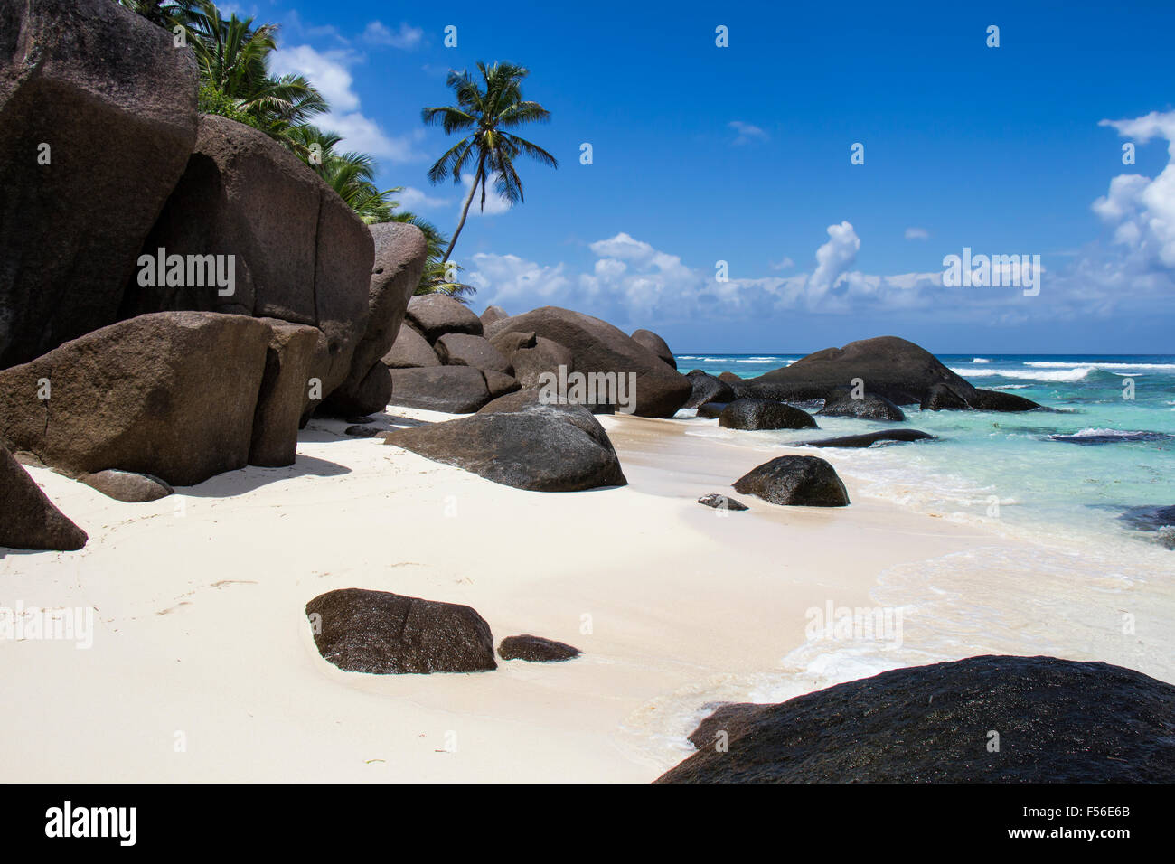 Rock Formations on a Beach at Silhouette Island, Seychelles Stock Photo ...