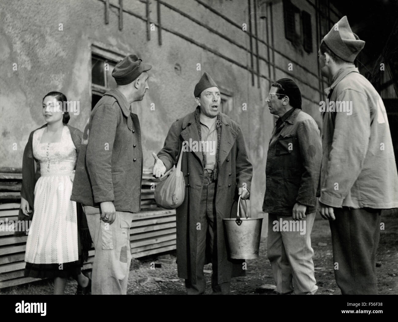 The French actor Fernandel in a scene from the film "The cow and the ...