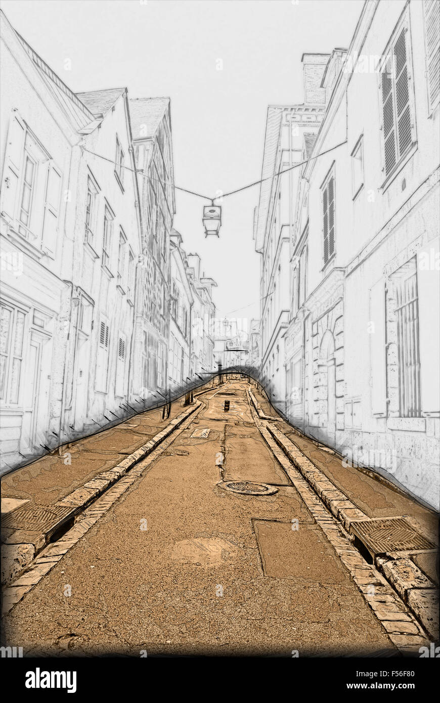 empty Street in old town Stock Photo - Alamy