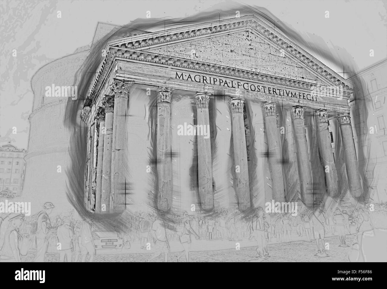 Pantheon ancient rome building Black and White Stock Photos & Images ...