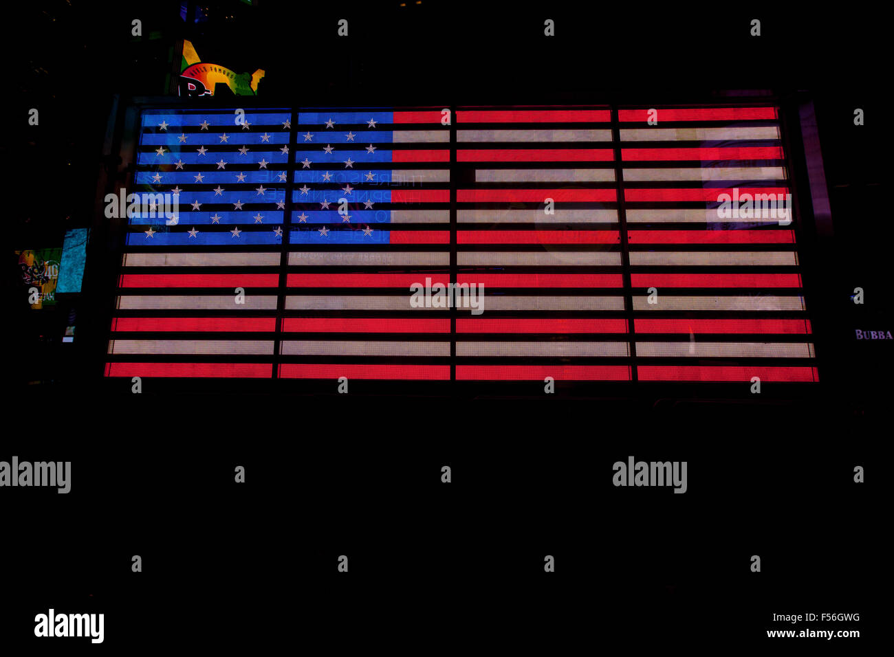 American flag on the U.S. Army recruiting station, 43rd Street between ...