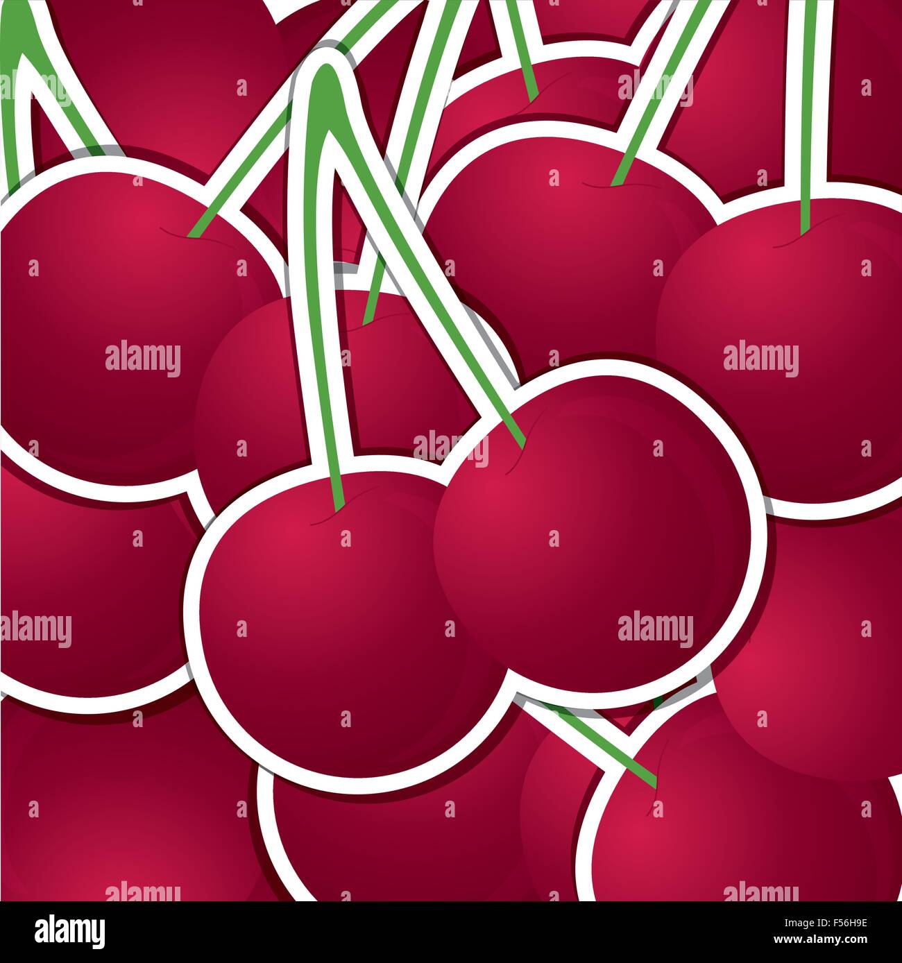 Cherry sticker background/card in vector format Stock Vector Image ...