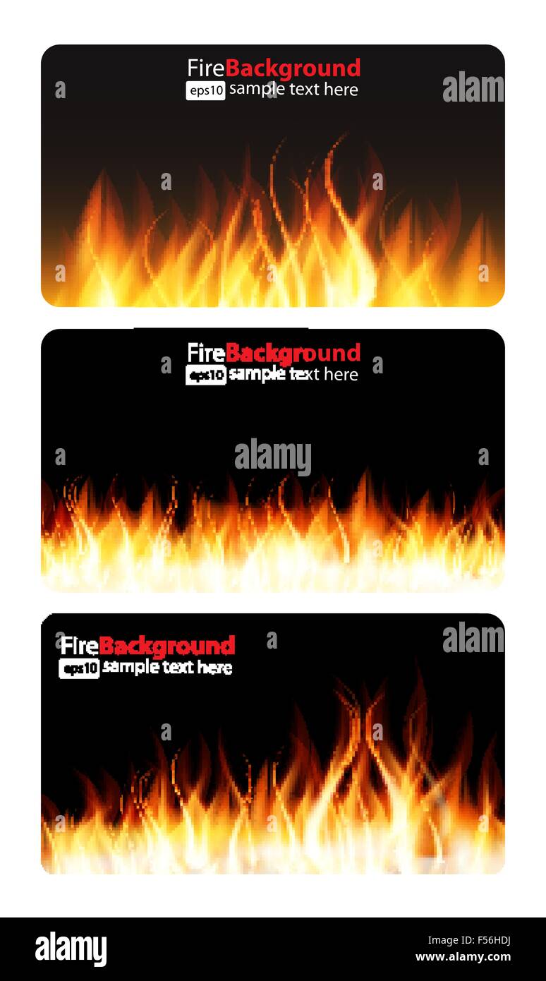 Burning Flame of Fire Banner. Vector Illustration Stock Vector Image ...