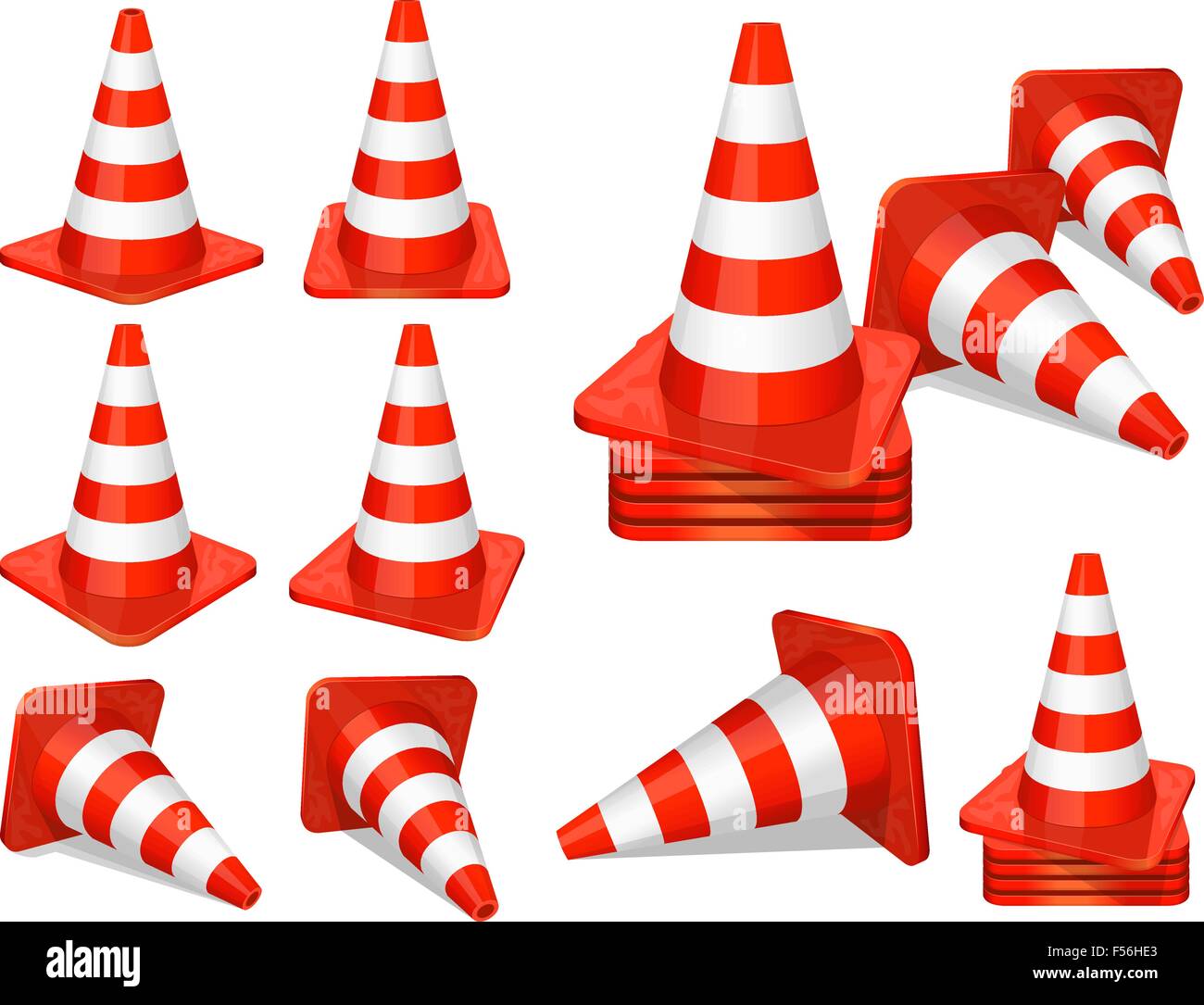 Red traffic cones Stock Vector Images - Alamy