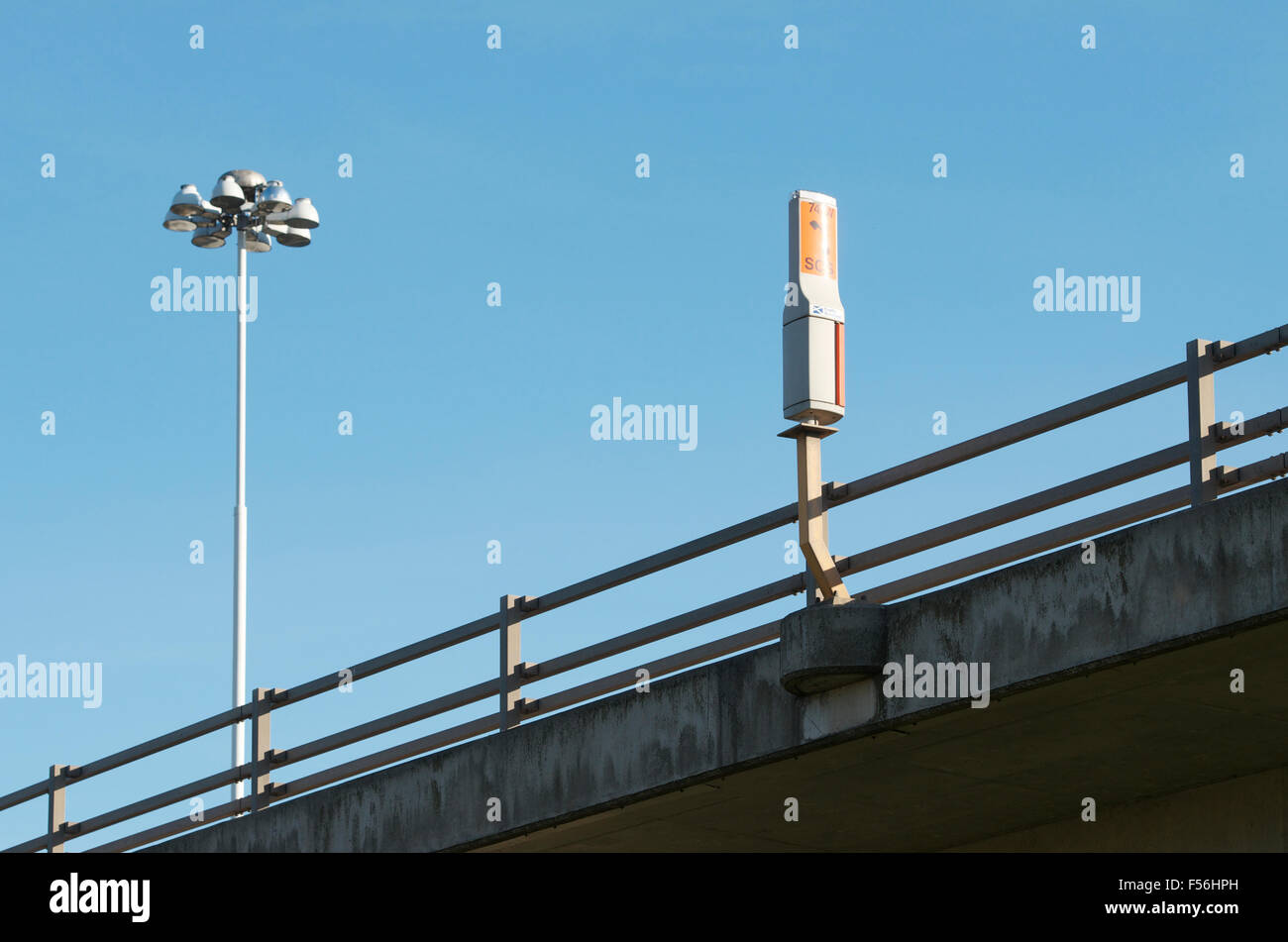 Motorway emergency telephone on the M8, Kingston Bridge slip road ...