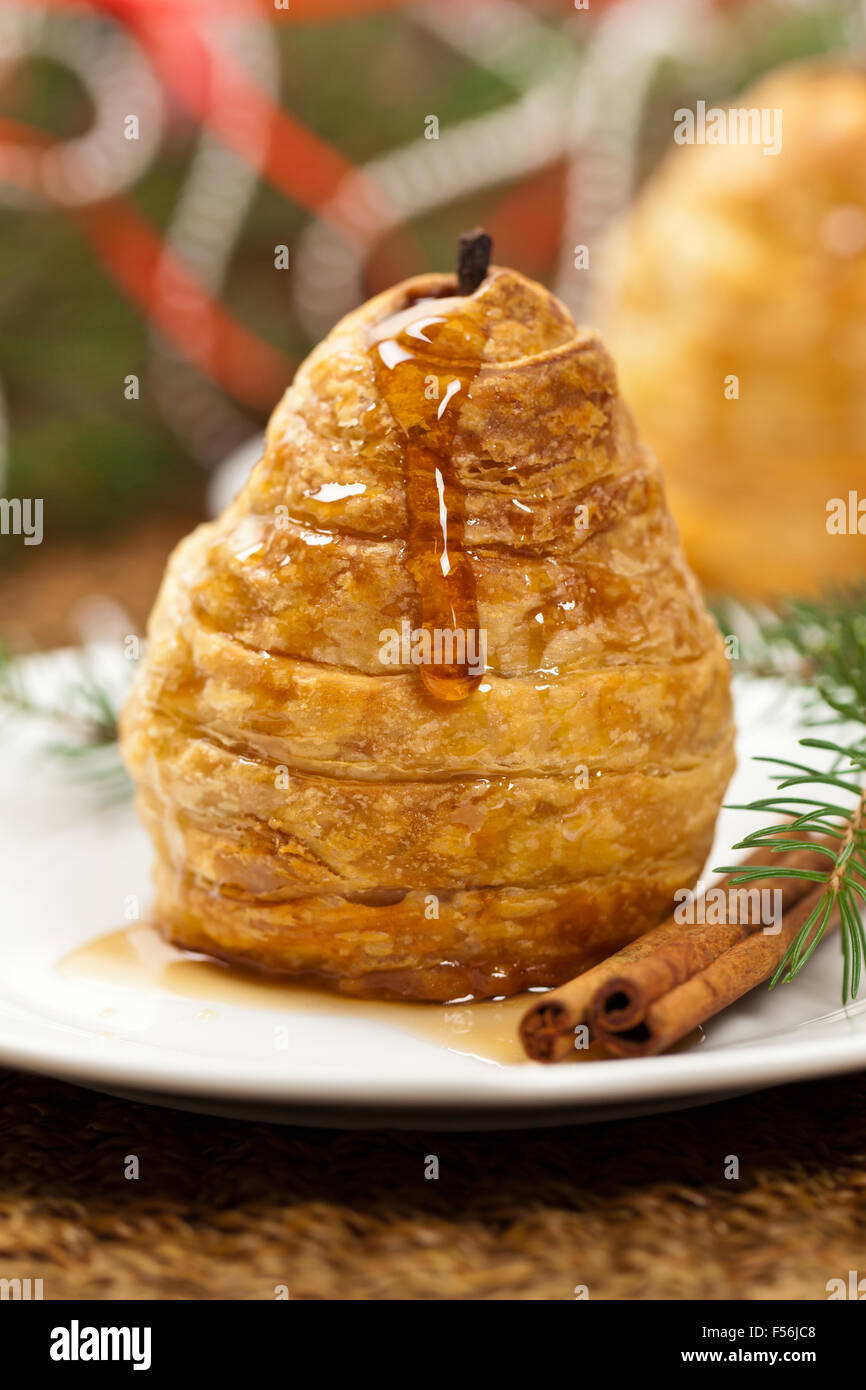 Wrapped Pears Dessert Stock Photo - Alamy