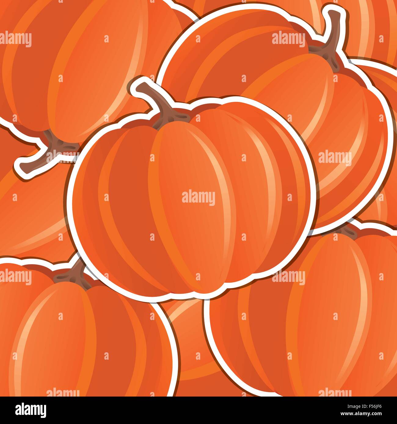 Pumpkin sticker background/card in vector format Stock Vector Image ...