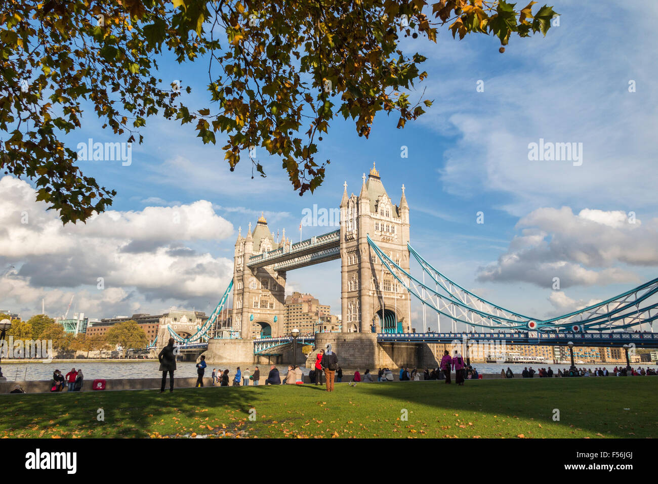 The iconic landmark, Tower Bridge over the River Thames, City of London ...