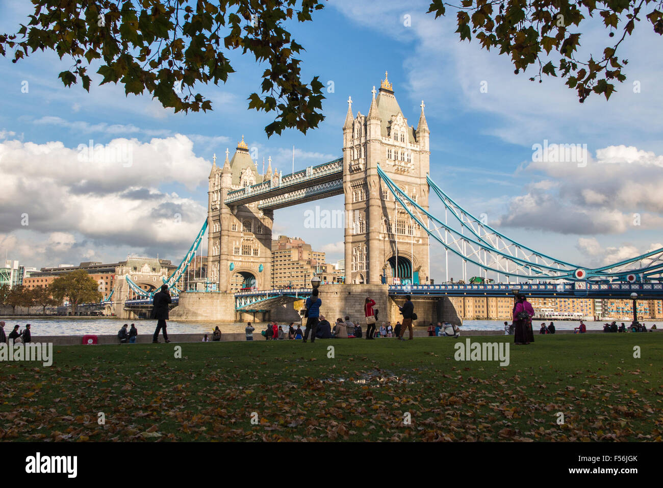 The iconic landmark, Tower Bridge over the River Thames, City of London ...