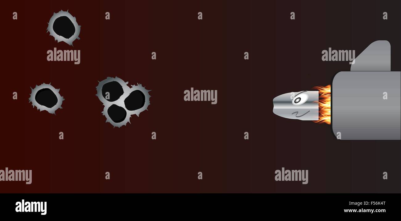 Shot from a Gun Bullet. Vector Illustration Stock Vector Image & Art ...
