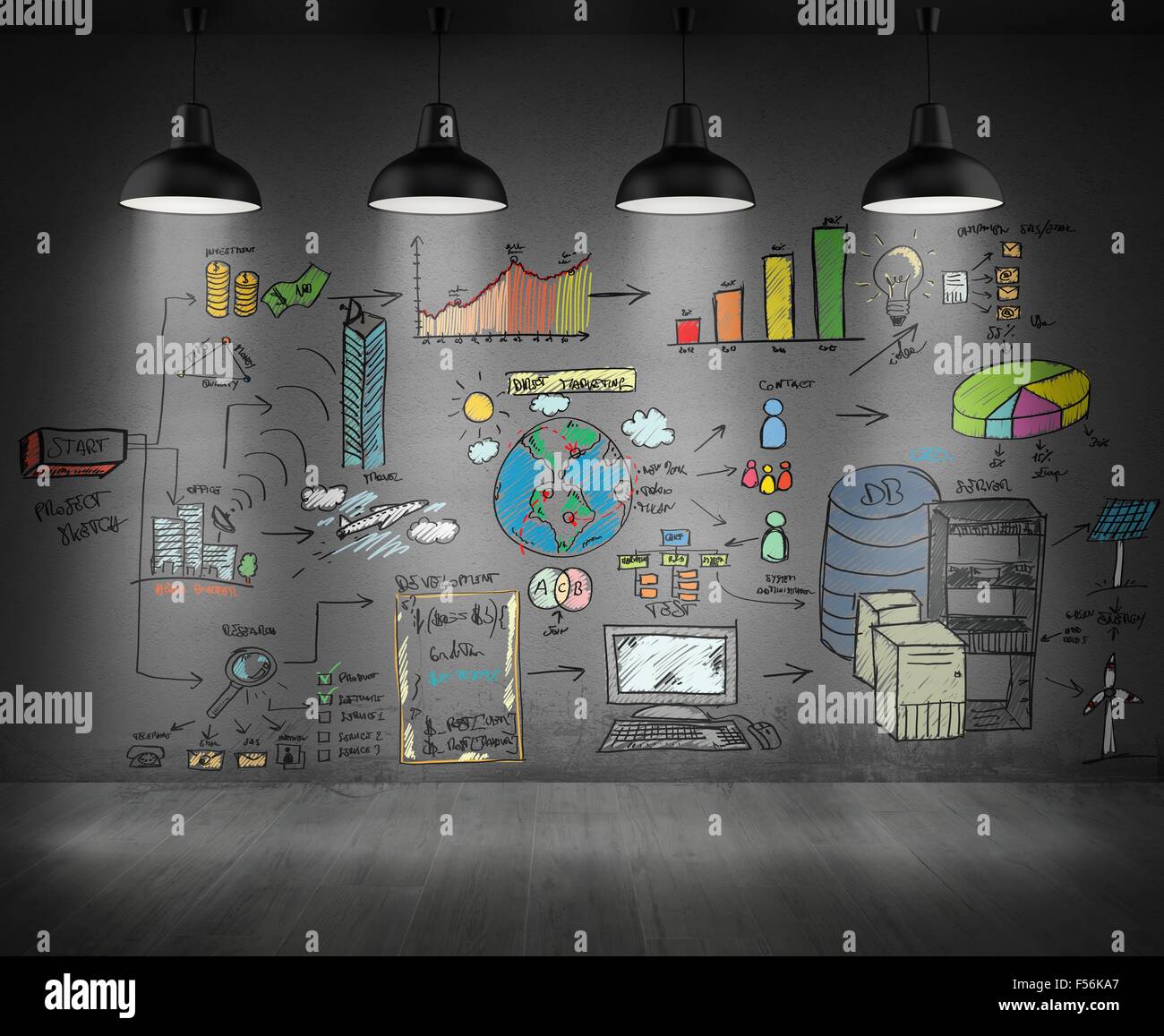 Business strategy on wall Stock Photo - Alamy
