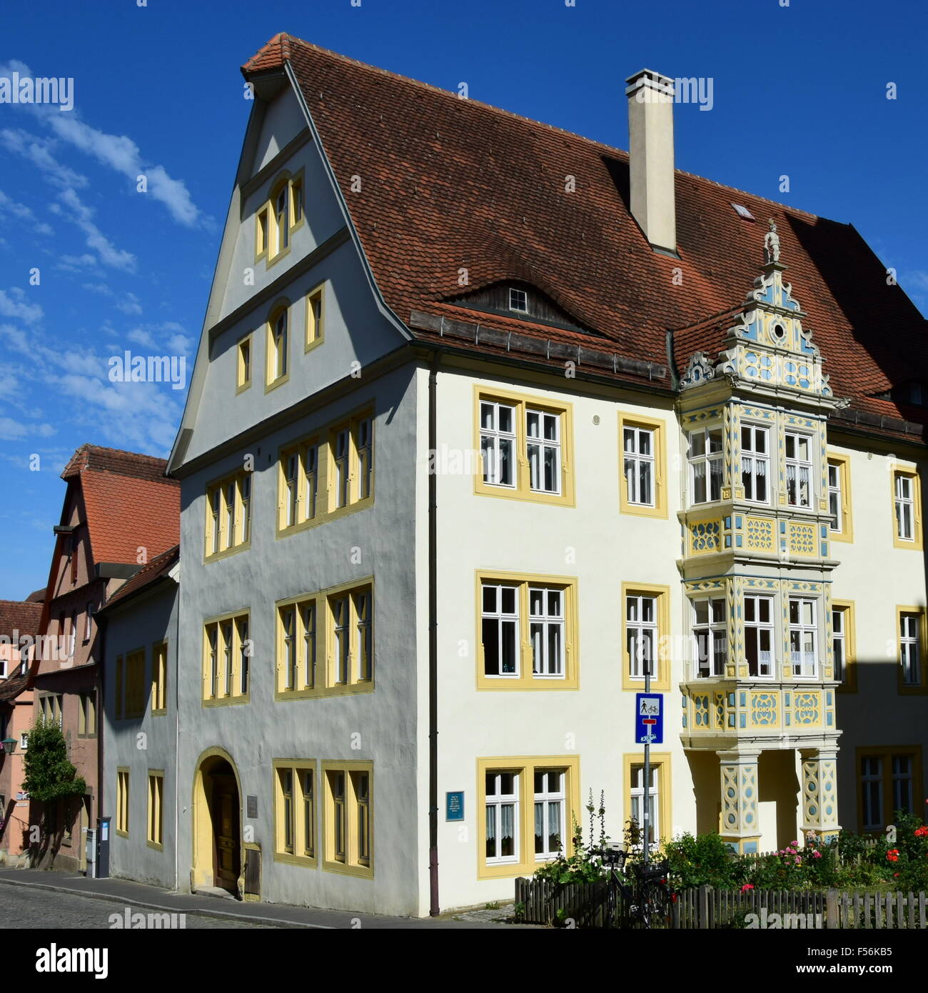 A historic building in the medieval German town of Rothenburg ob der ...