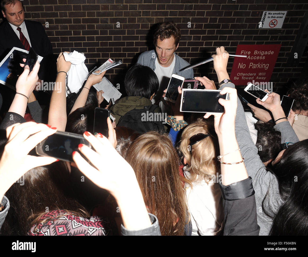 Benedict Cumberbatch is greeted by a huge mob of screaming fans, as he ...