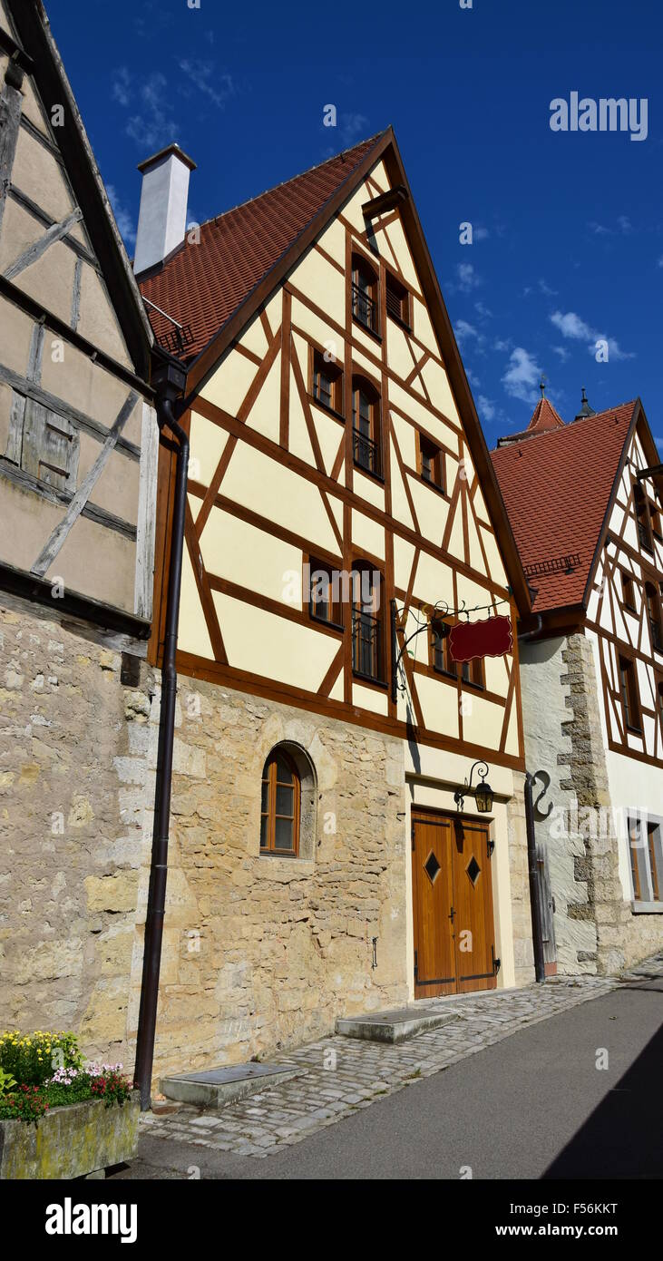 A historic building in the medieval German town of Rothenburg ob der ...