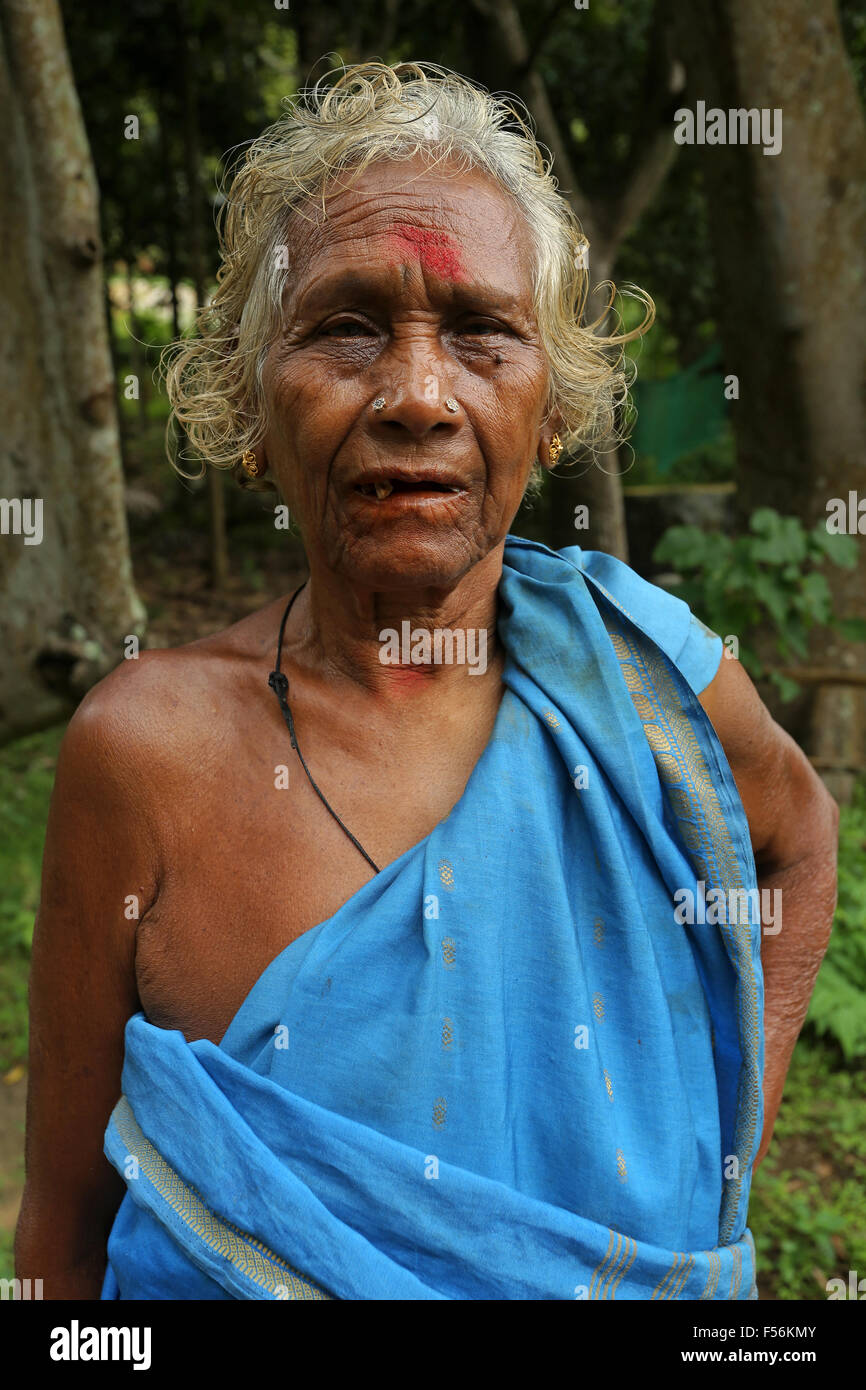 Old Tamil lady with traditional dress Stock Photo - Alamy