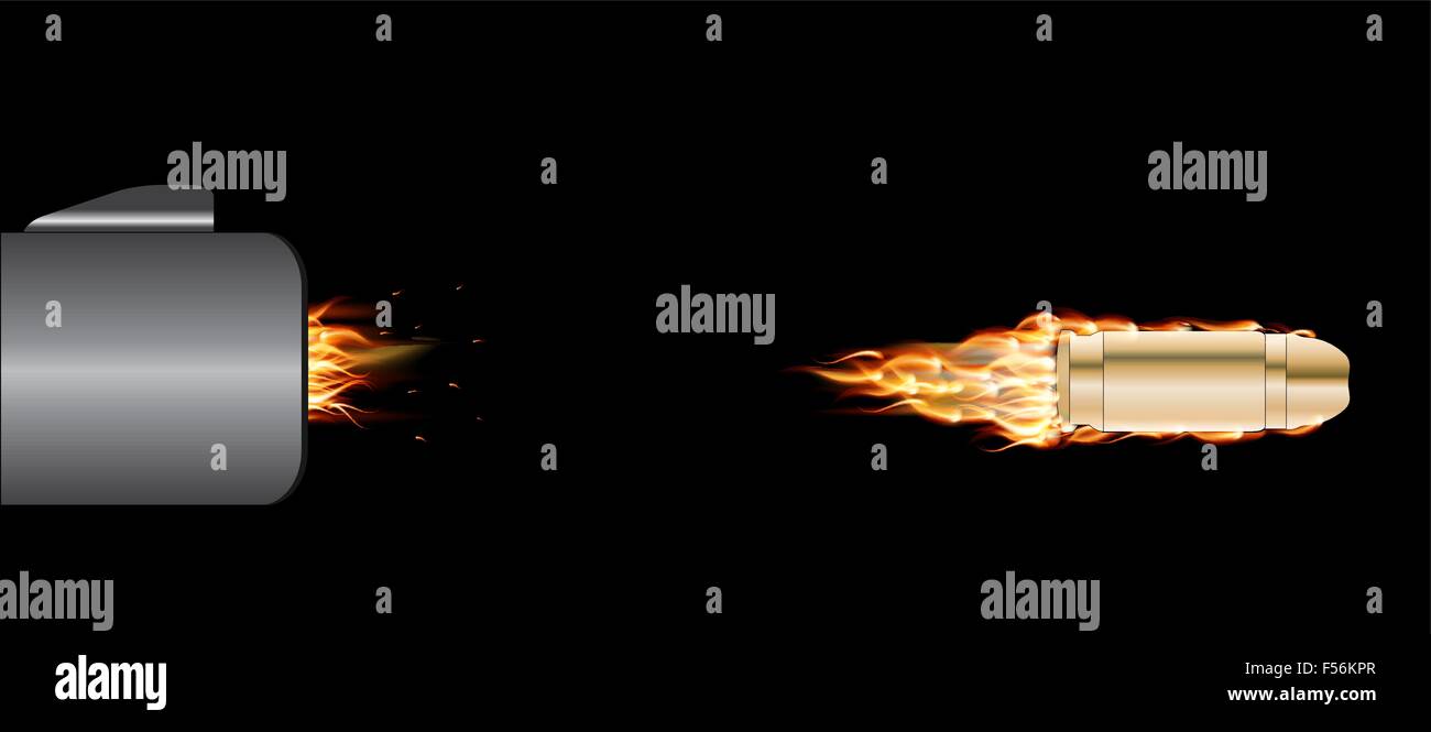 Shot from a Gun Bullet. Vector Illustration Stock Vector Image & Art ...