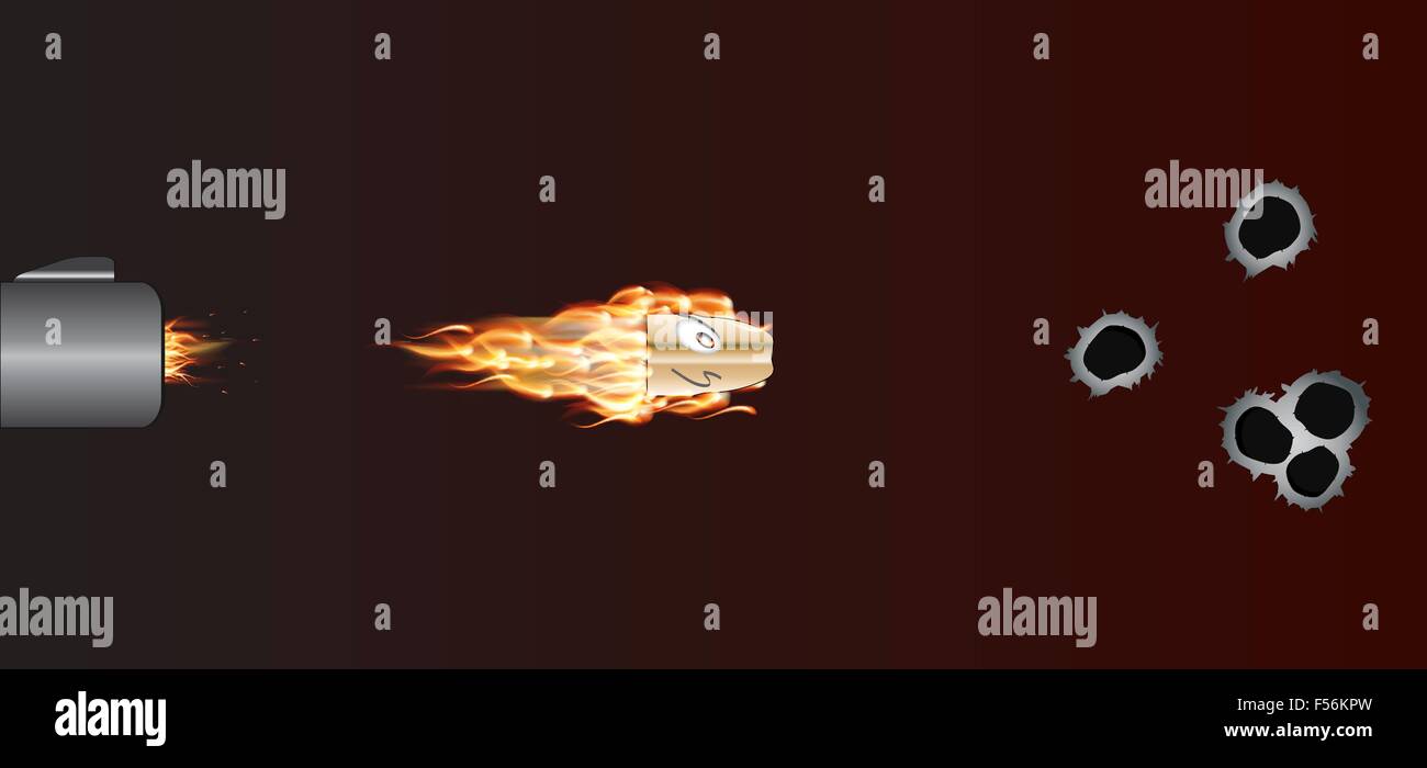Shot from a Gun Bullet. Vector Illustration Stock Vector Image & Art ...