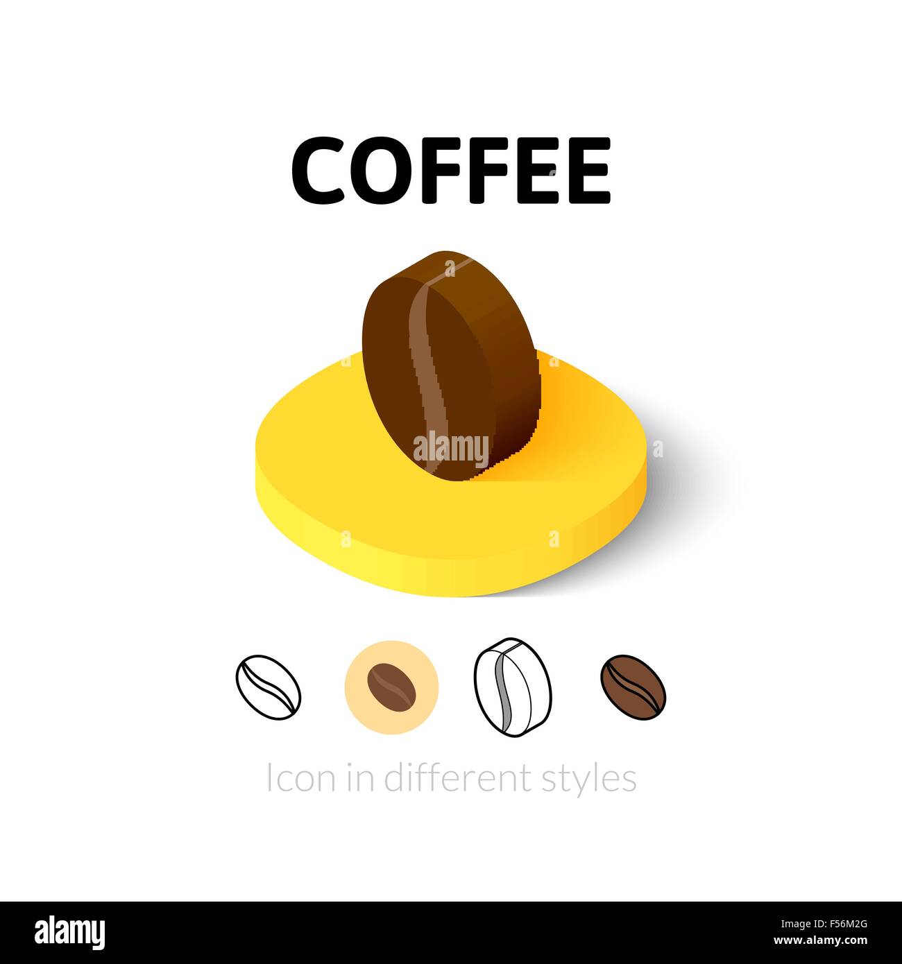 Coffee bean icon isometric hi-res stock photography and images - Alamy