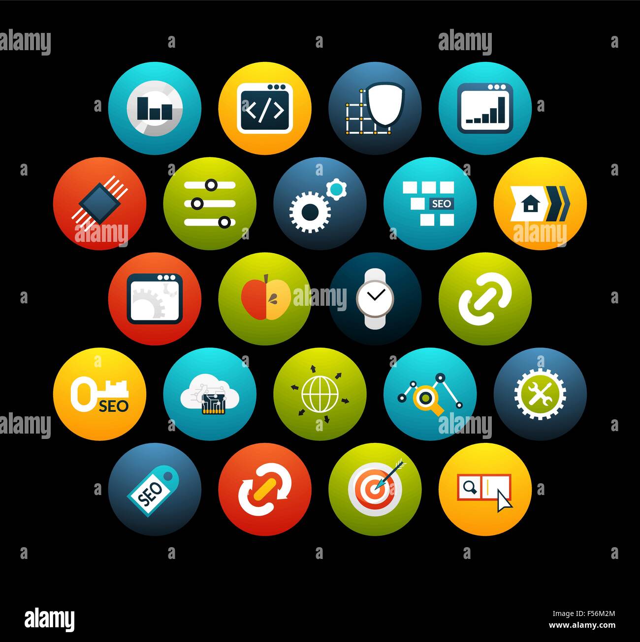 Flat icons set 22 Stock Vector Image & Art - Alamy