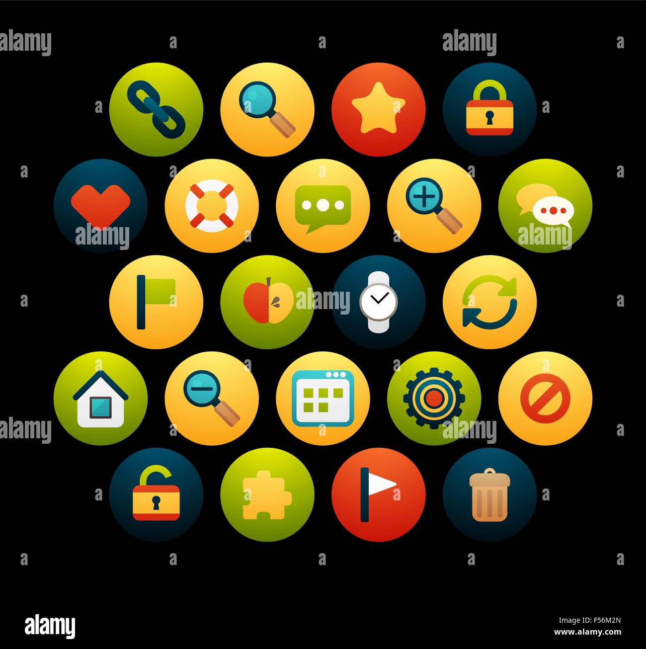 Flat icons set 1 Stock Vector Image & Art - Alamy