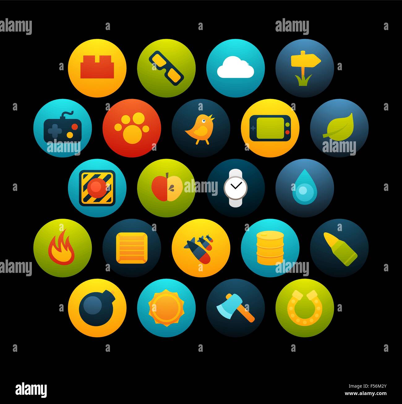 Flat icons set 4 Stock Vector Image & Art - Alamy