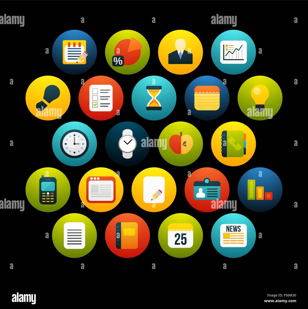 Flat icons set 8 Stock Vector Image & Art - Alamy