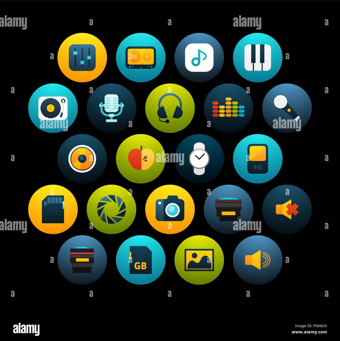 Flat icons set 11 Stock Vector Image & Art - Alamy