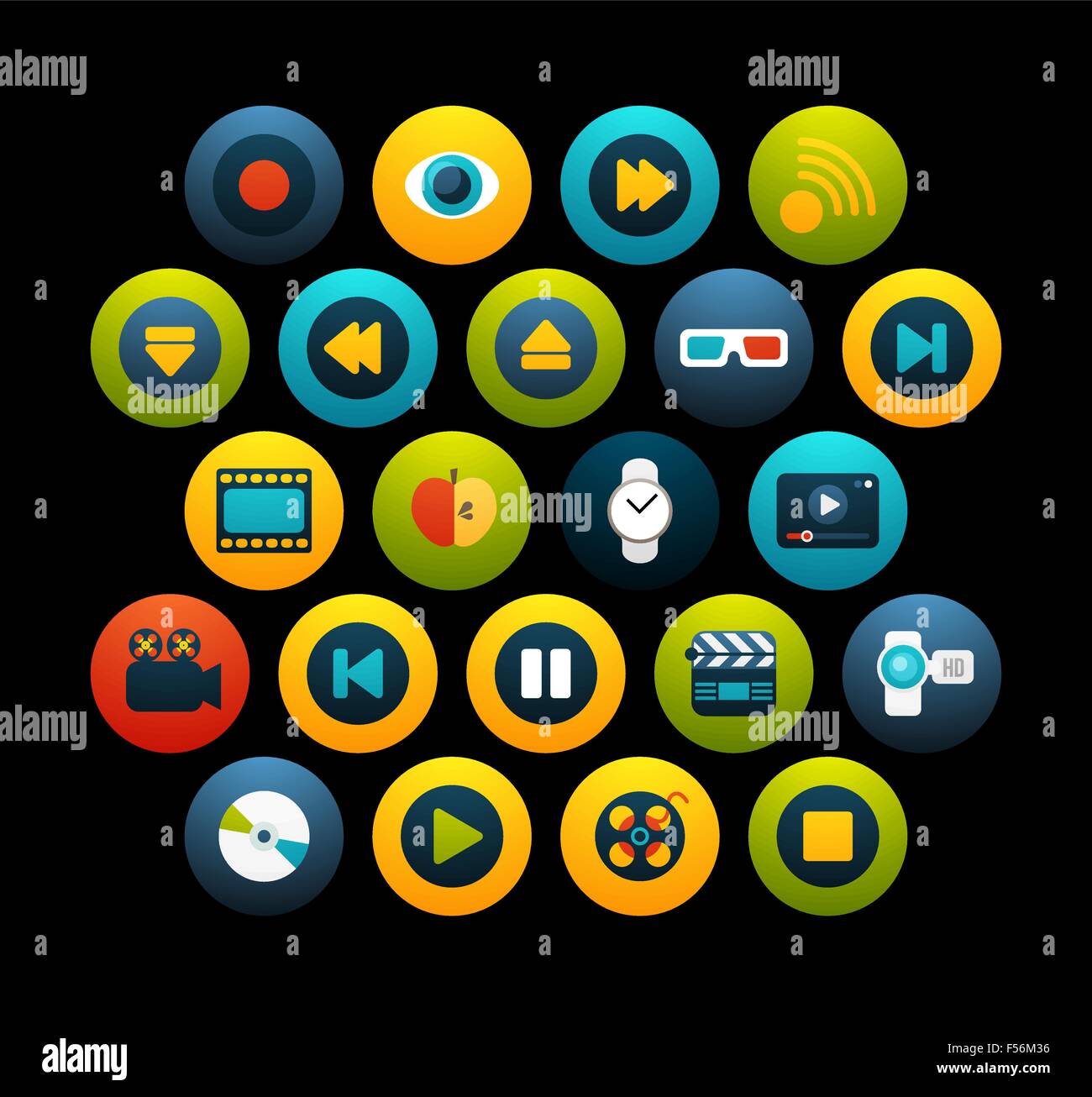 Flat icons set 5 Stock Vector Image & Art - Alamy