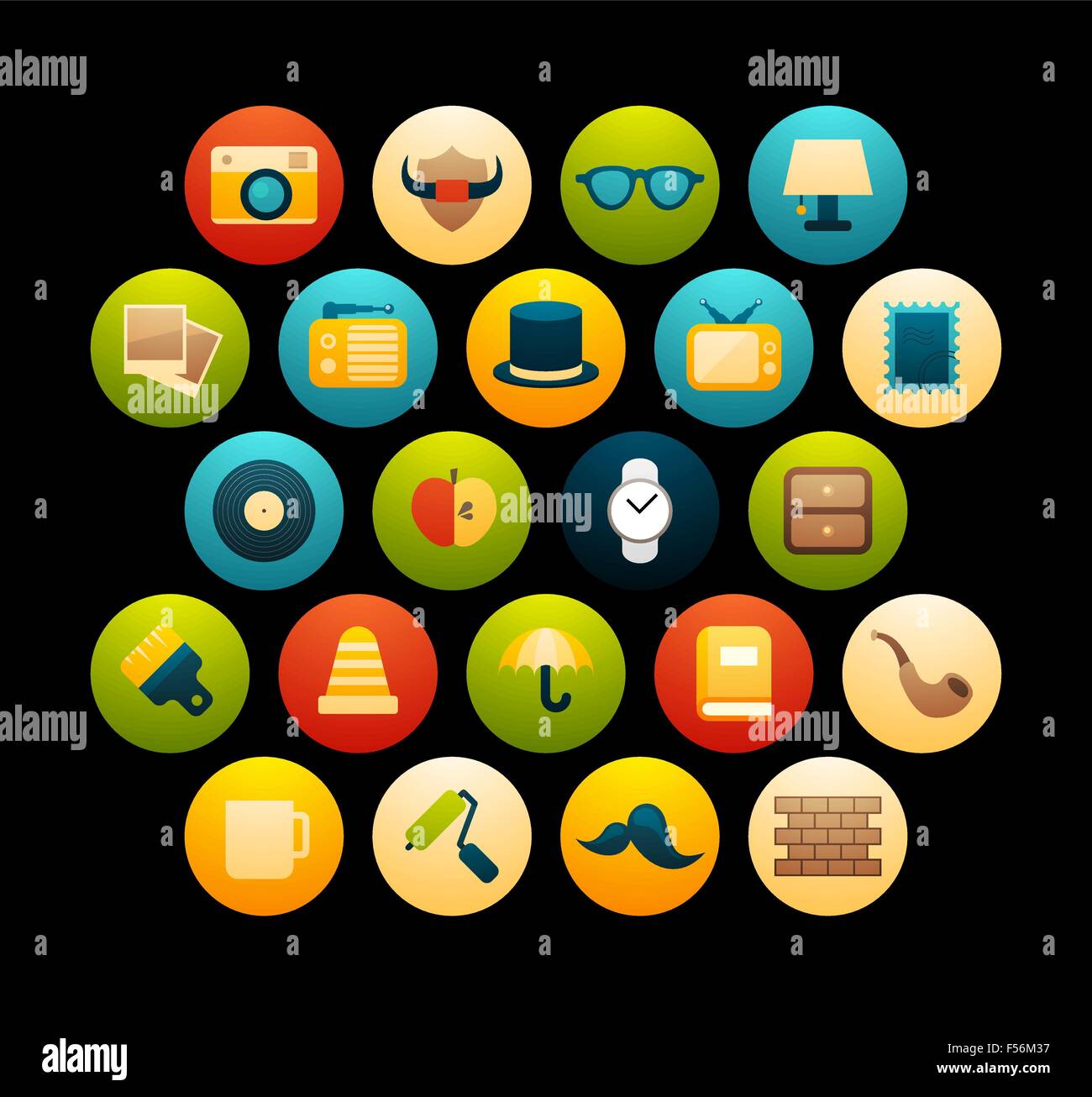 Flat icons set 14 Stock Vector Image & Art - Alamy