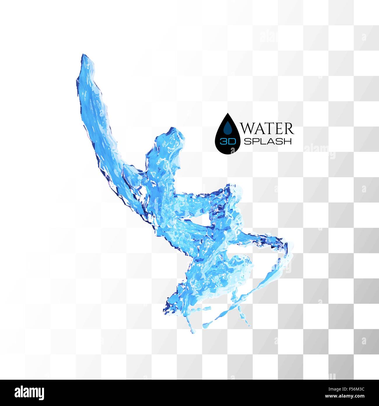 Blue 3D water splash isolated on white Stock Vector Image & Art - Alamy