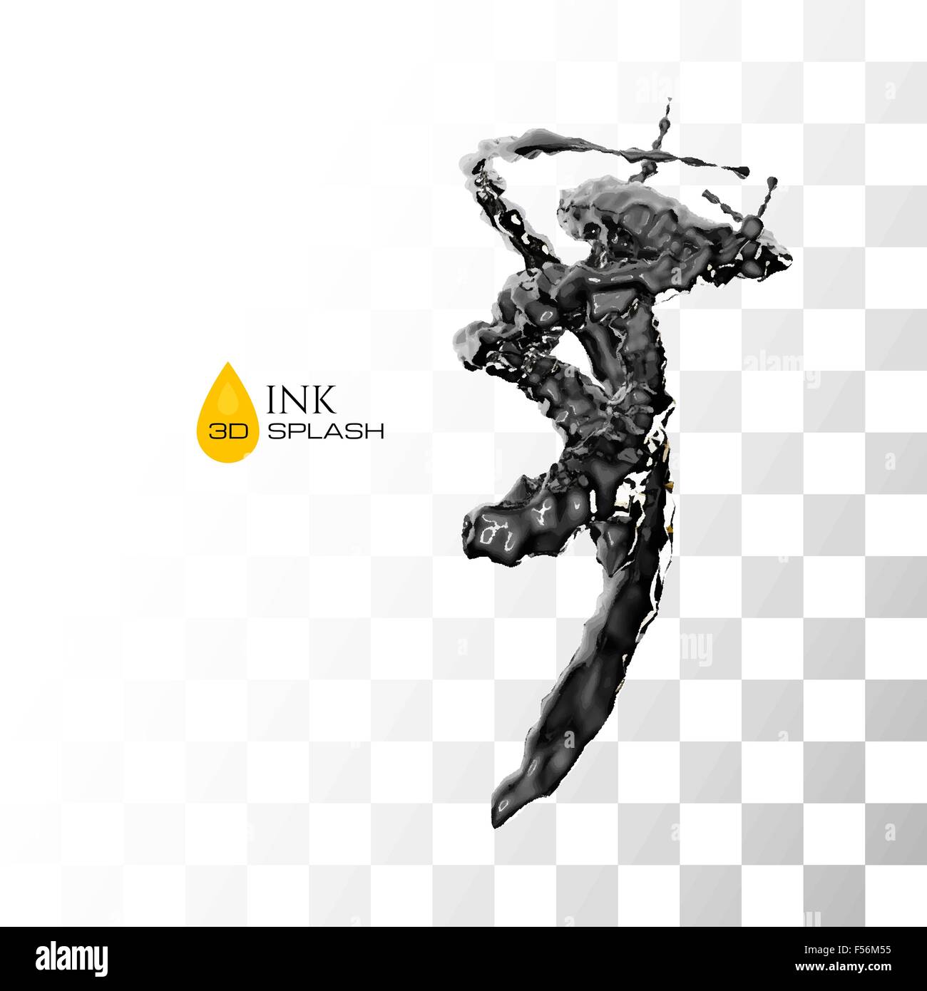 Black 3D ink or oil splash isolated on white Stock Vector Image & Art ...
