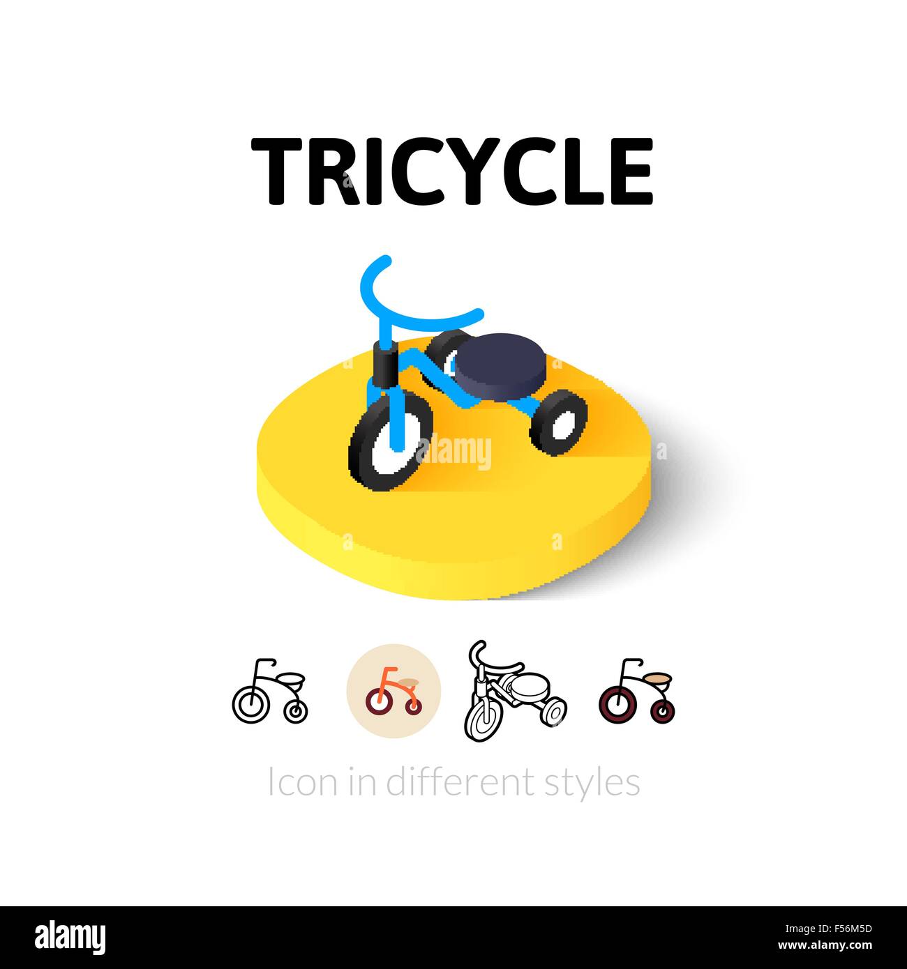 Tricycle icon in different style Stock Vector Image & Art - Alamy