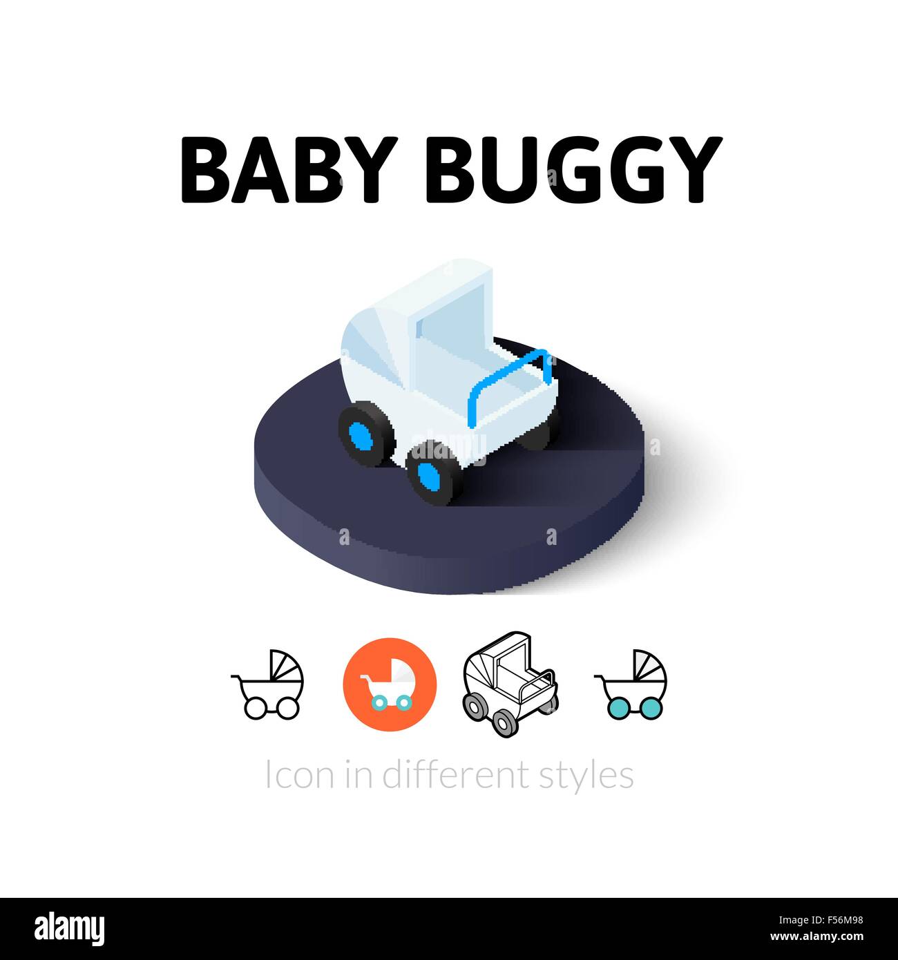 Baby buggy icon in different style Stock Vector Image & Art - Alamy