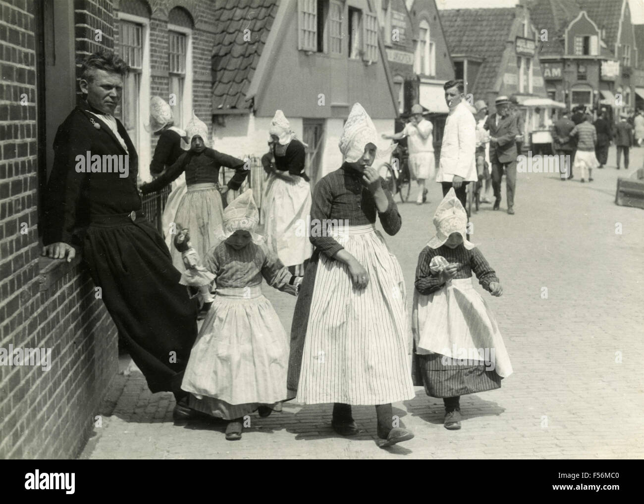 Group of women and girls in traditional clothes, Netherlands Stock ...