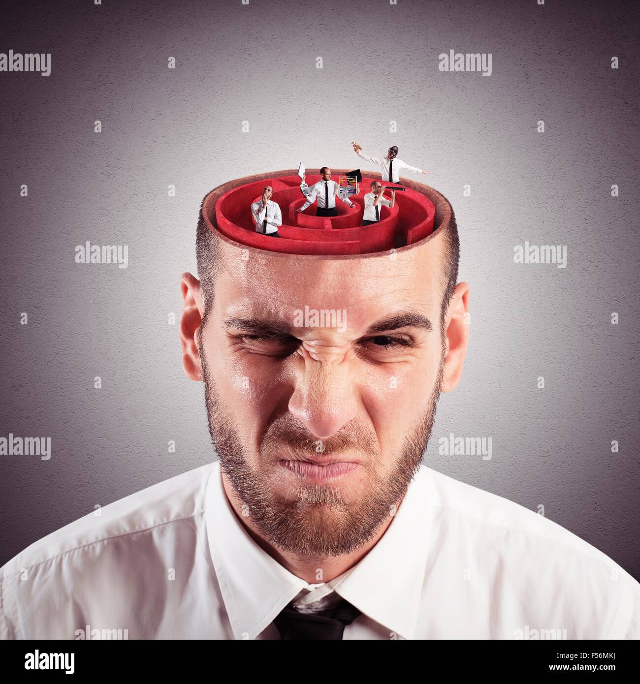 Crazy mind labyrinth Stock Photo - Alamy