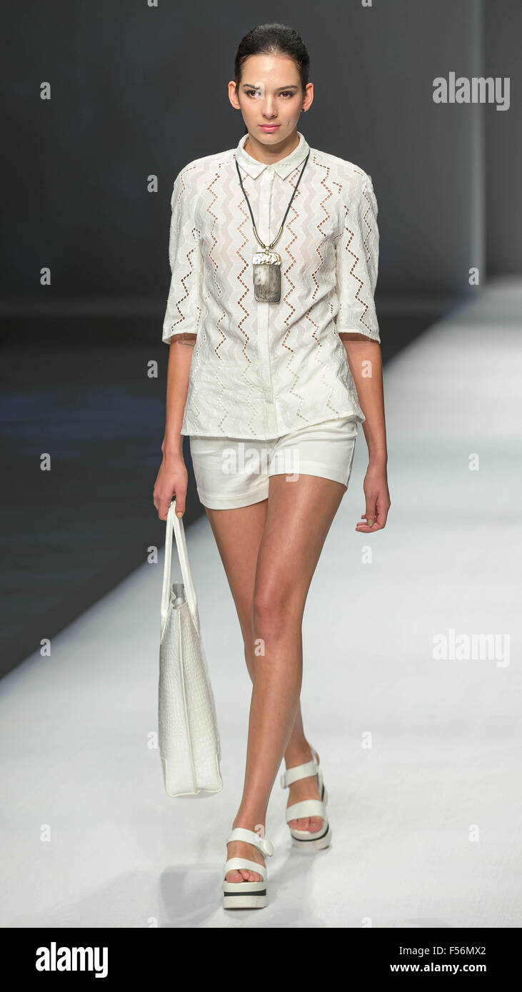 Beijing, China. 28th Oct, 2015. A model presents a creation designed by ...