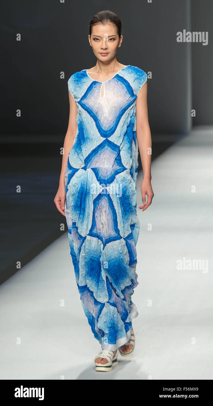 Beijing, China. 28th Oct, 2015. A model presents a creation designed by ...