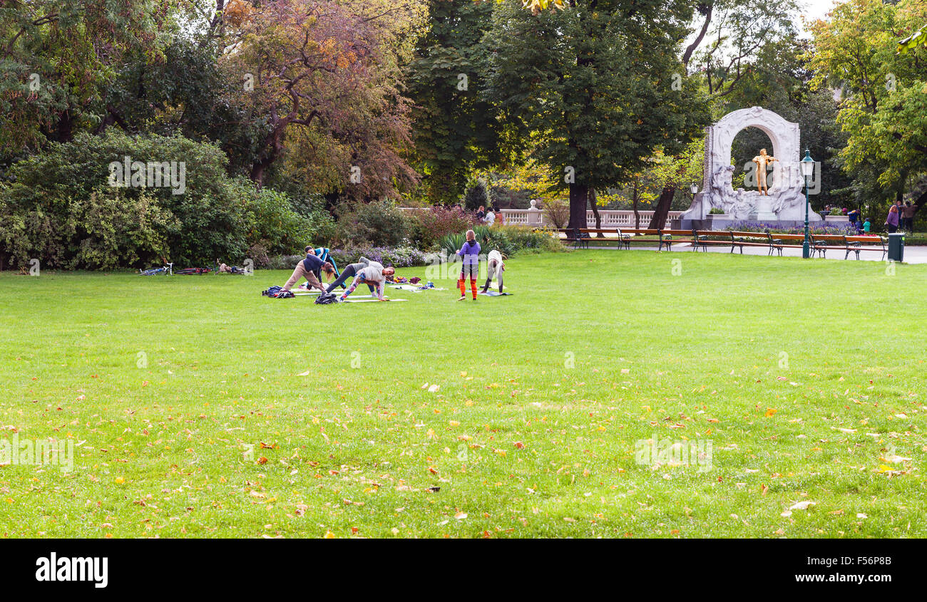 VIENNA, AUSTRIA - SEPTEMBER 27, 2015: woman doing gymnastics in ...