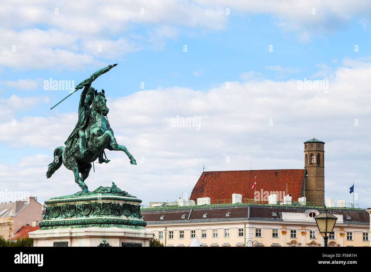 travel to Vienna city - statue of Archduke Charles on Heldenplatz ...