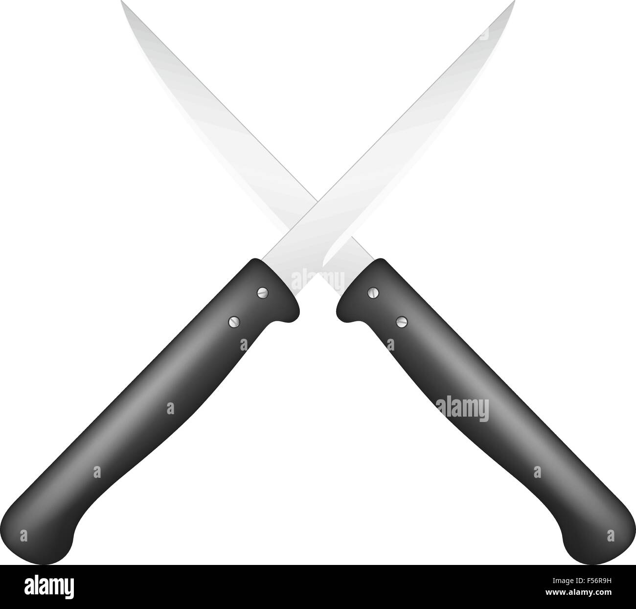 Two crossed kitchen knives with black handle Stock Vector Image & Art ...