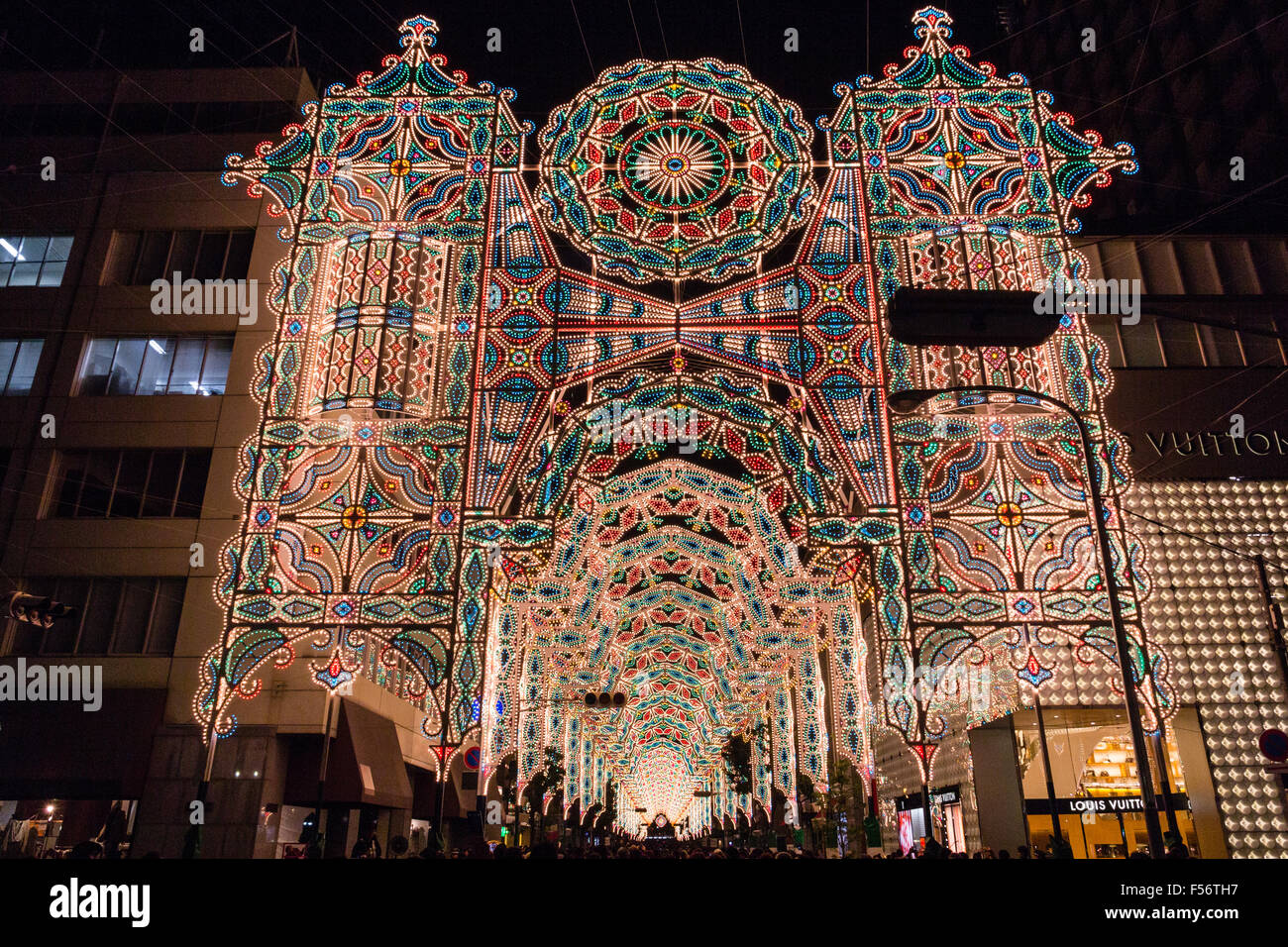 Japan, Kobe, Luminarie, 2011, 'Lights of Hope' December light display ...