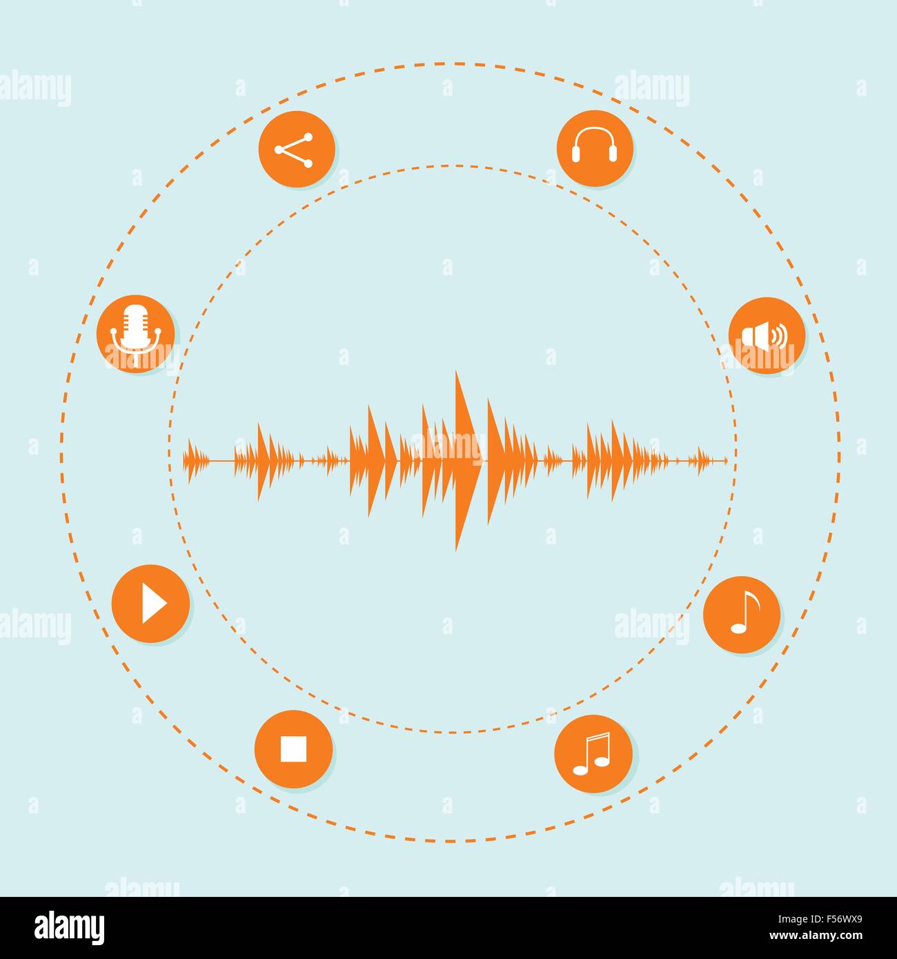 Audio Wave Music Stream Icon With Sound Stock Vector Image & Art - Alamy