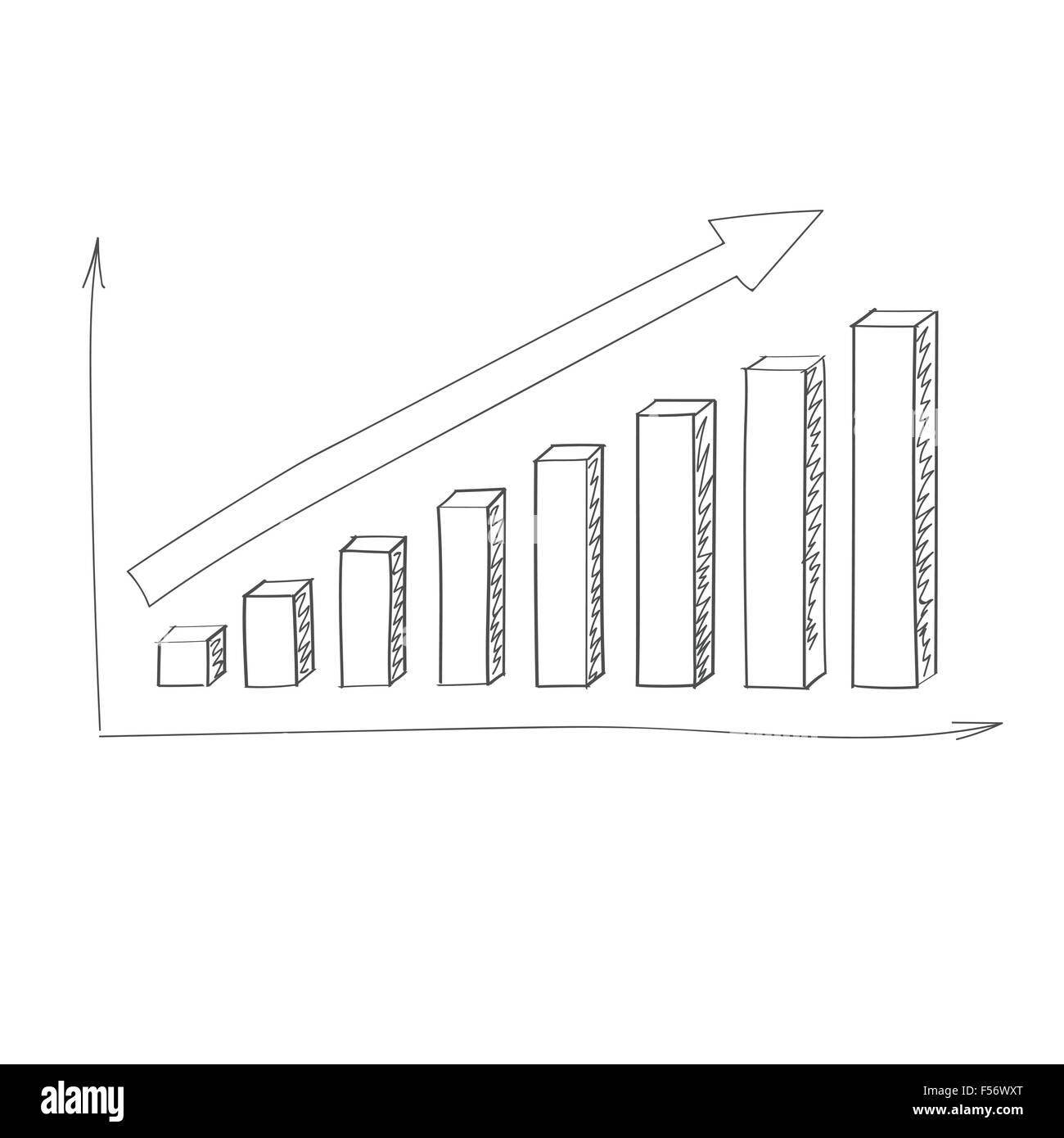 Bar chart doodle drawing Black and White Stock Photos & Images - Alamy