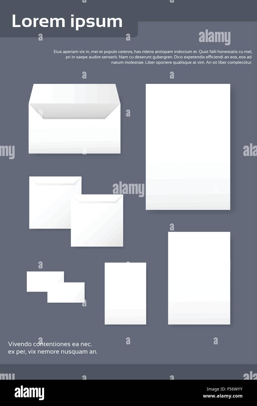 Flyer Blank Envelope Page Business Card Set Corporate Template Stock ...