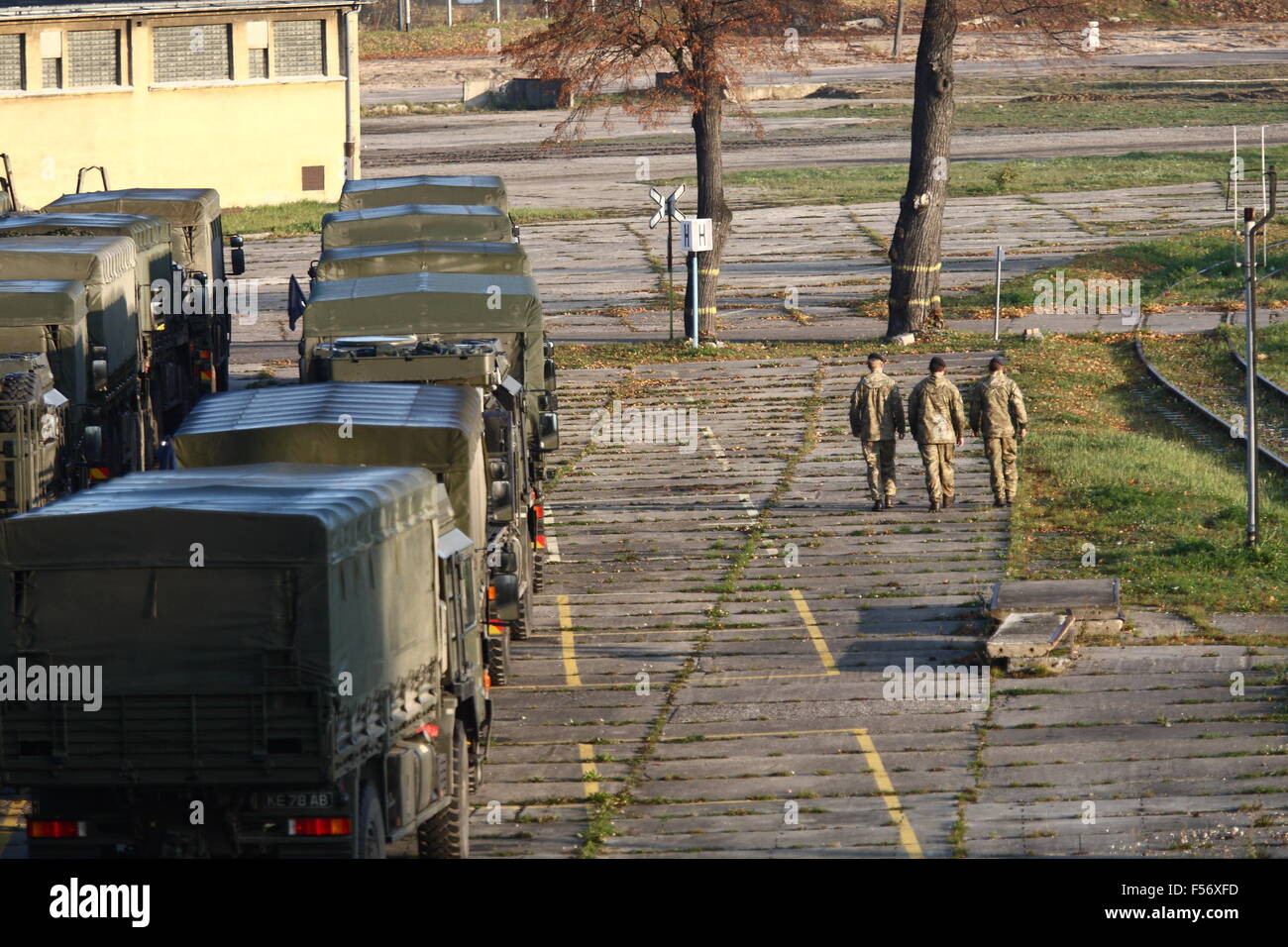 Gdansk , Poland 28th, Oct. 2015 Hundreds of British military equipment ...