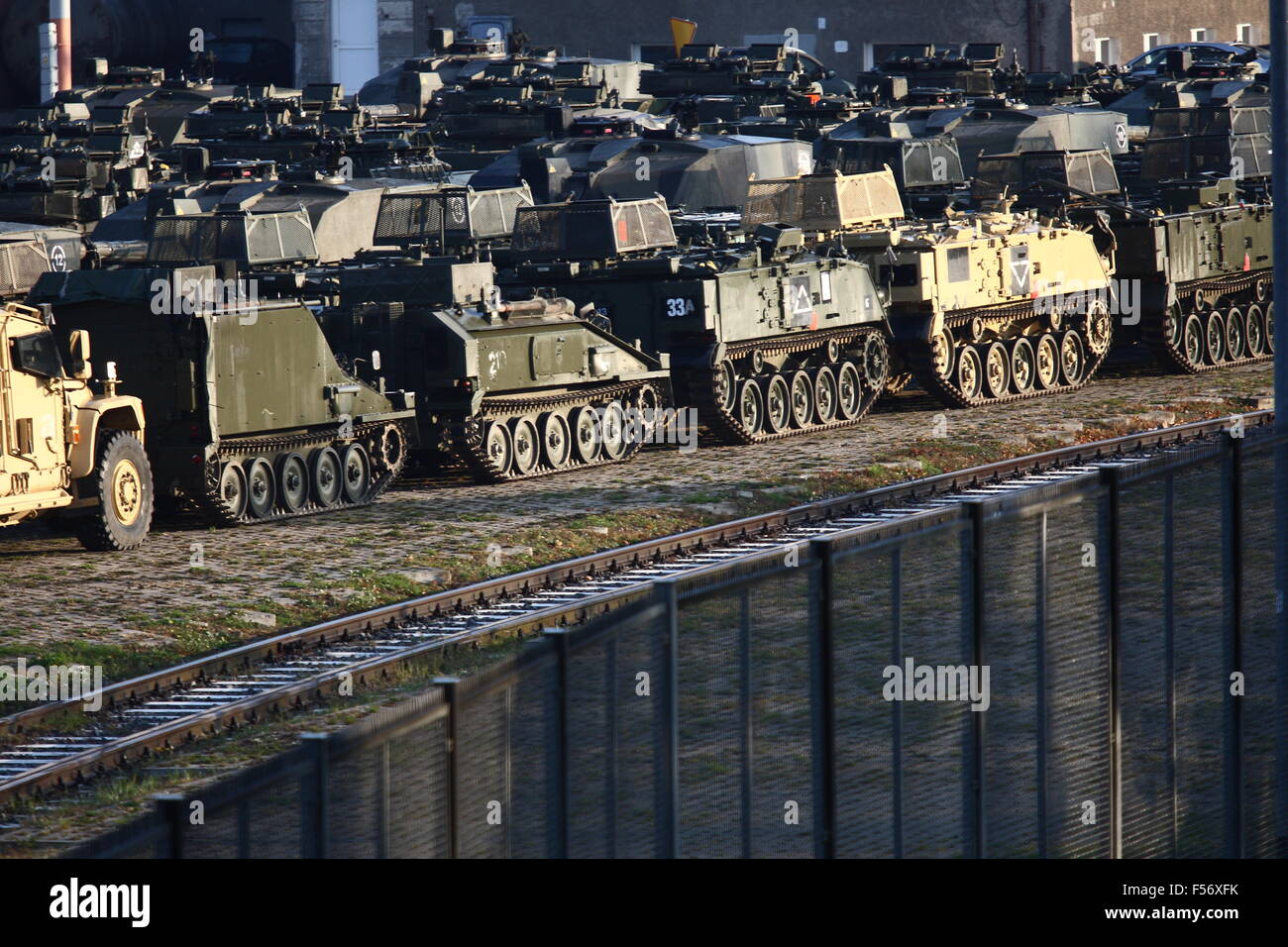 Gdansk , Poland 28th, Oct. 2015 Hundreds of British military equipment ...