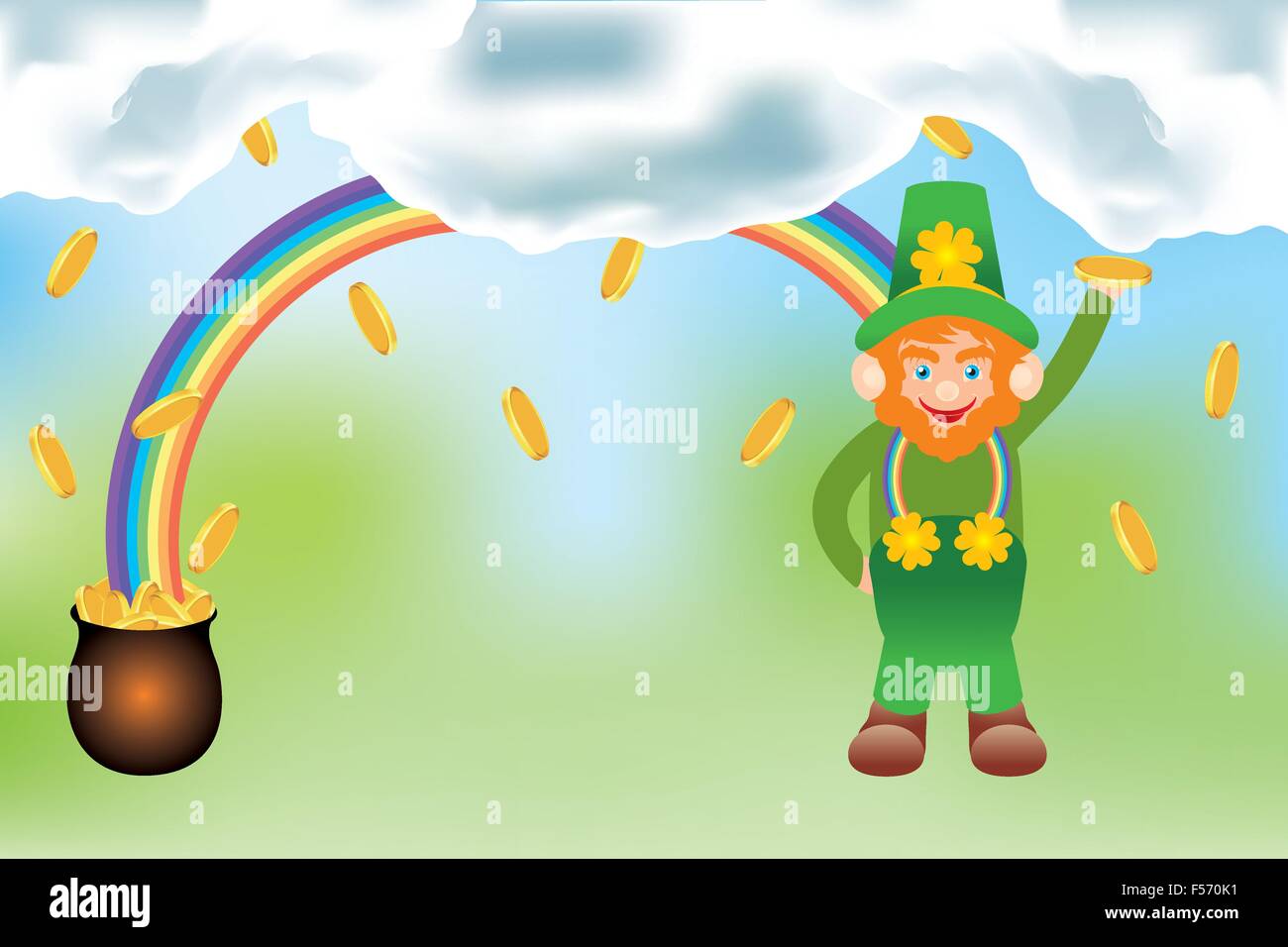 The gold of the Leprechaun - detailed eps10 vector illustration with ...
