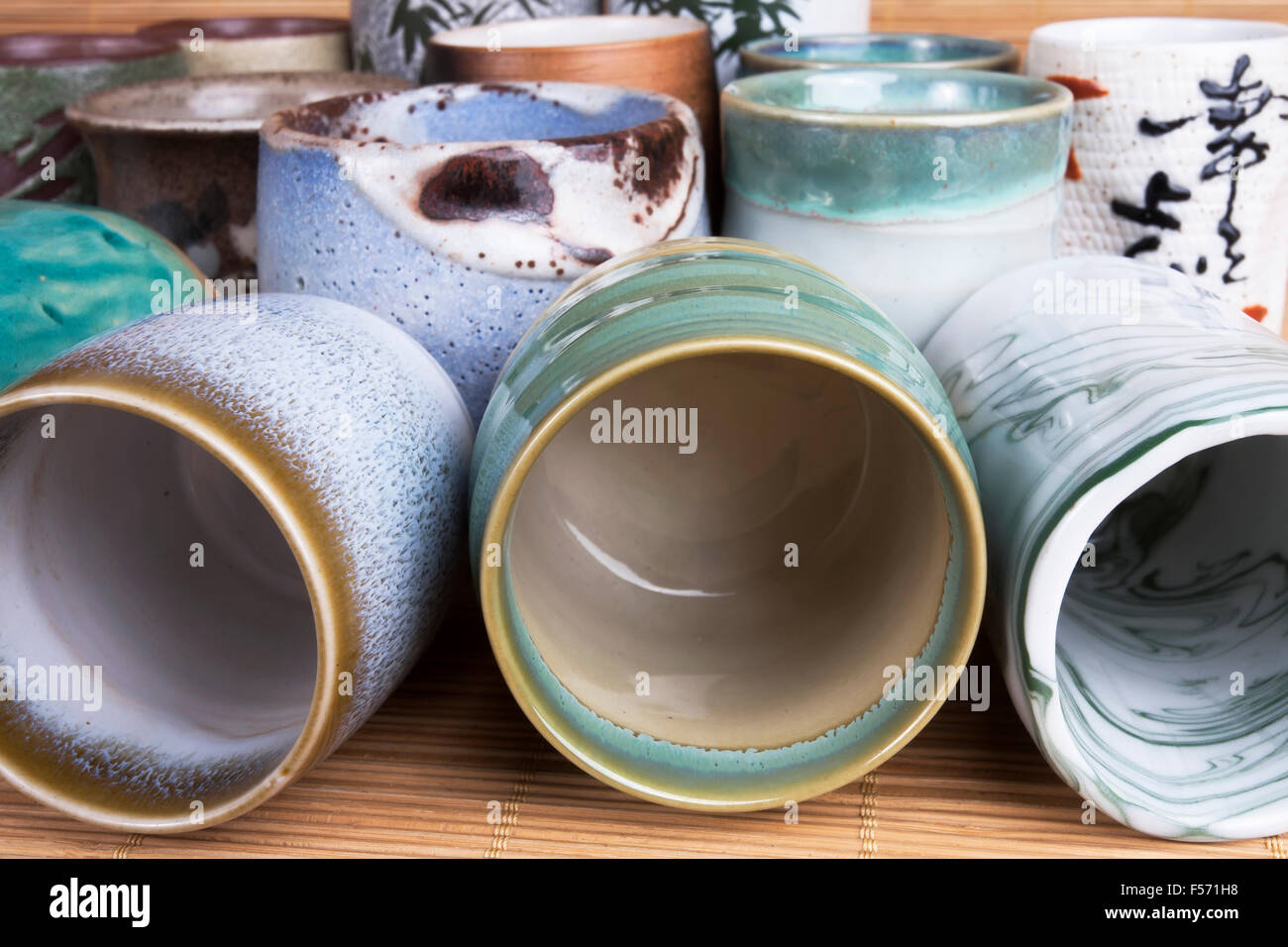 Collection of Traditional Japanese cups Stock Photo - Alamy
