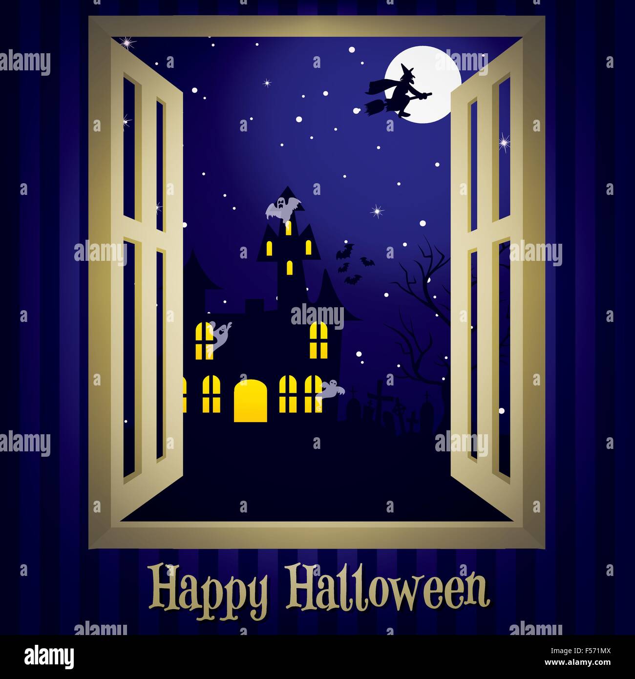 Halloween window card in vector format Stock Vector Image & Art - Alamy