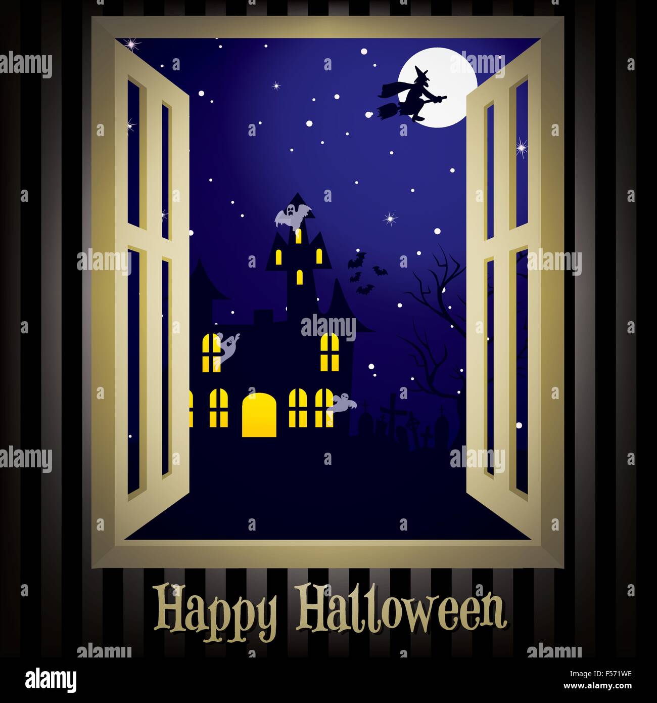 Halloween window card in vector format Stock Vector Image & Art - Alamy